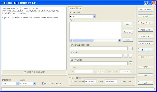 Sony Ericsson K550: SETool2 Lite